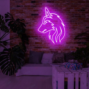 Handmade Wolf Neon Sign: Gaming Room Wall Decor - Etsy