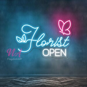 Florist Open LED Neon Sign: Custom Flower Shop Decor - Etsy