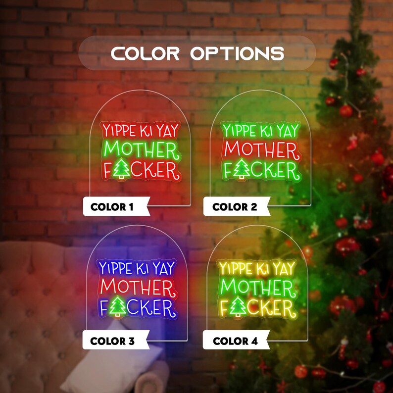 Yippee Ki-yay LED Neon Sign, Funny Christmas Home Decor - Etsy