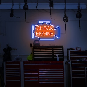 Check Engine LED Neon Sign Gift for Car Lover Check Engine - Etsy