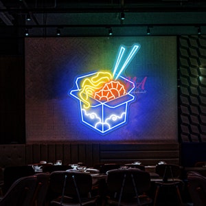 Chinese Food Neon Sign, Wok Box Sign, Wok House Neon Light, Chinese ...