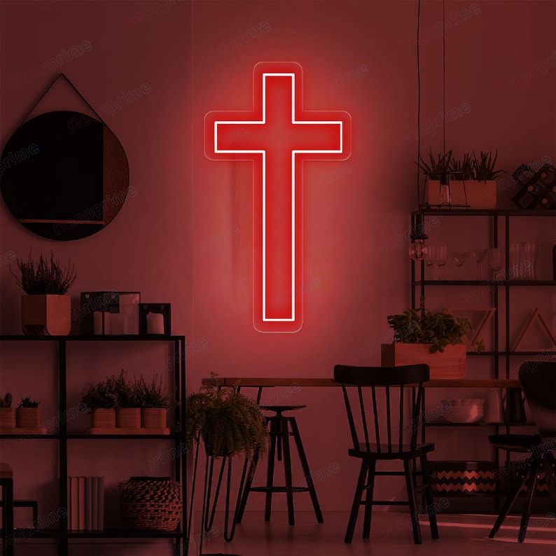 Cross Jesus LED Neon Sign Home Decoration Flex Silicone - Etsy