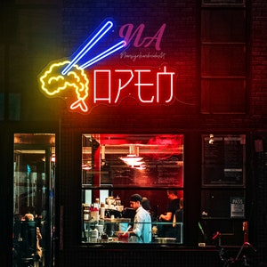 Tempura Neon Open Sign: Japanese Restaurant Decor - Etsy