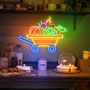 Vegetable Cart Neon Sign,autumn Fall Decor,cornucopia Neon Sign,fall ...