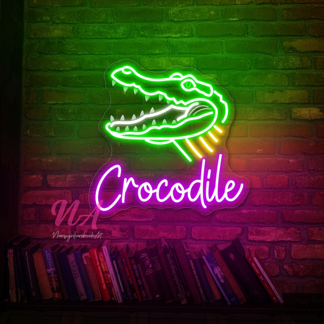 Crocodile Neon Sign Crocodile Neon Light Alligator Neon Sign Neon ...