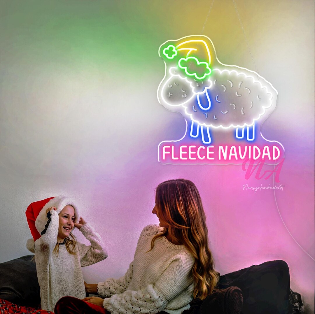 Fleece Navidad Sheep LED Neon Sign, Funny Christmas Decor - Etsy