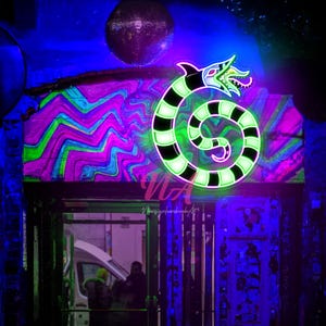 Coiling Sandworm Neon Sign It's Showtime Neon Sign Beetlejuice Neon ...