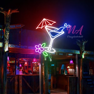 Summer Cocktail Neon Sign, Bar Neon Sign, Party Led Sign, Cocktail ...