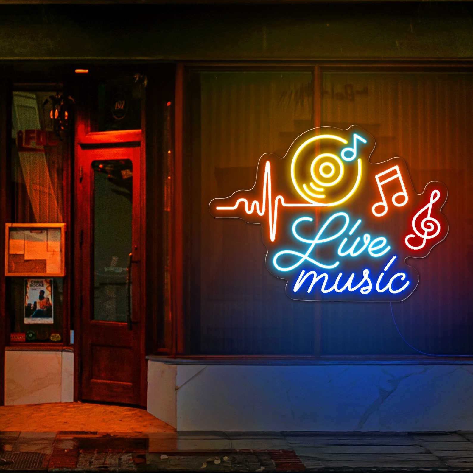 Live Music Neon Sign: Retro Music Studio Decor - Etsy