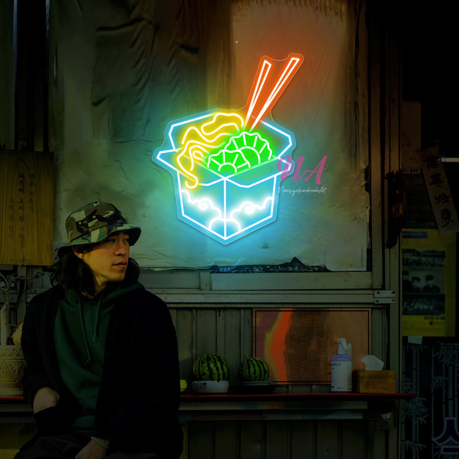 Chinese Food Neon Sign: Wok Box LED Light - Etsy