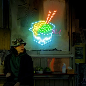 Chinese Food Neon Sign, Wok Box Sign, Wok House Neon Light, Chinese ...