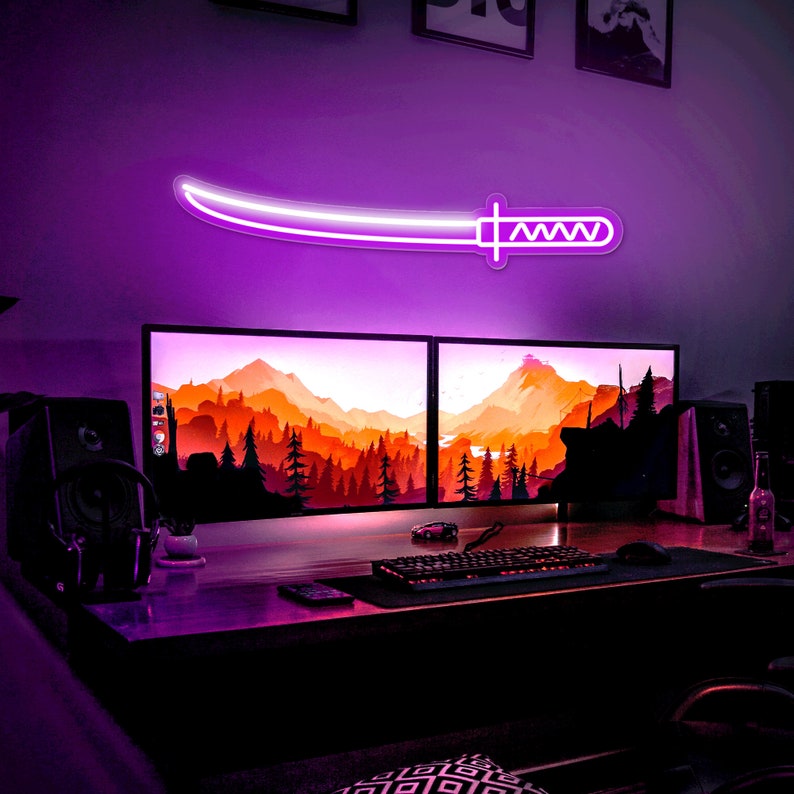 Katana Sword Neon Sign Katana Swords Neon Light Anime Neon - Etsy
