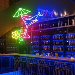 Summer Cocktail Neon Sign, Bar Neon Sign, Party Led Sign, Cocktail ...