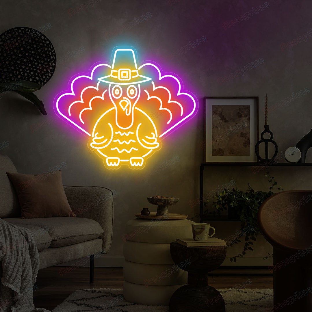 Handmade Turkey Neon Sign: Thanksgiving Party Decor - Etsy