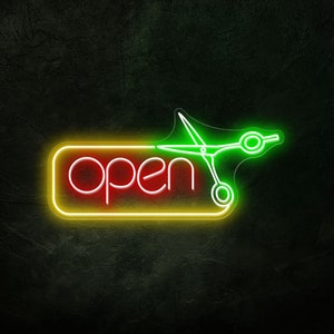 Open Barbershop Neon Sign: Hair Salon LED Light - Etsy