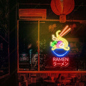 Japanese Restaurant Neon Sign, Delicious Flying Noodles, Japanese Ramen ...