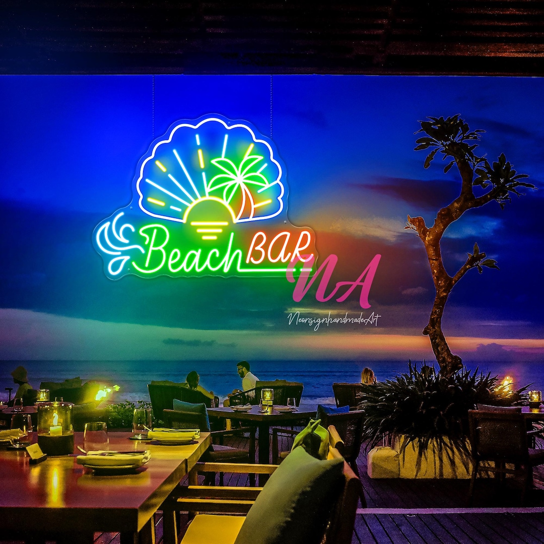 Beach Bar LED Neon Sign: Waterproof Outdoor Party Decor - Etsy