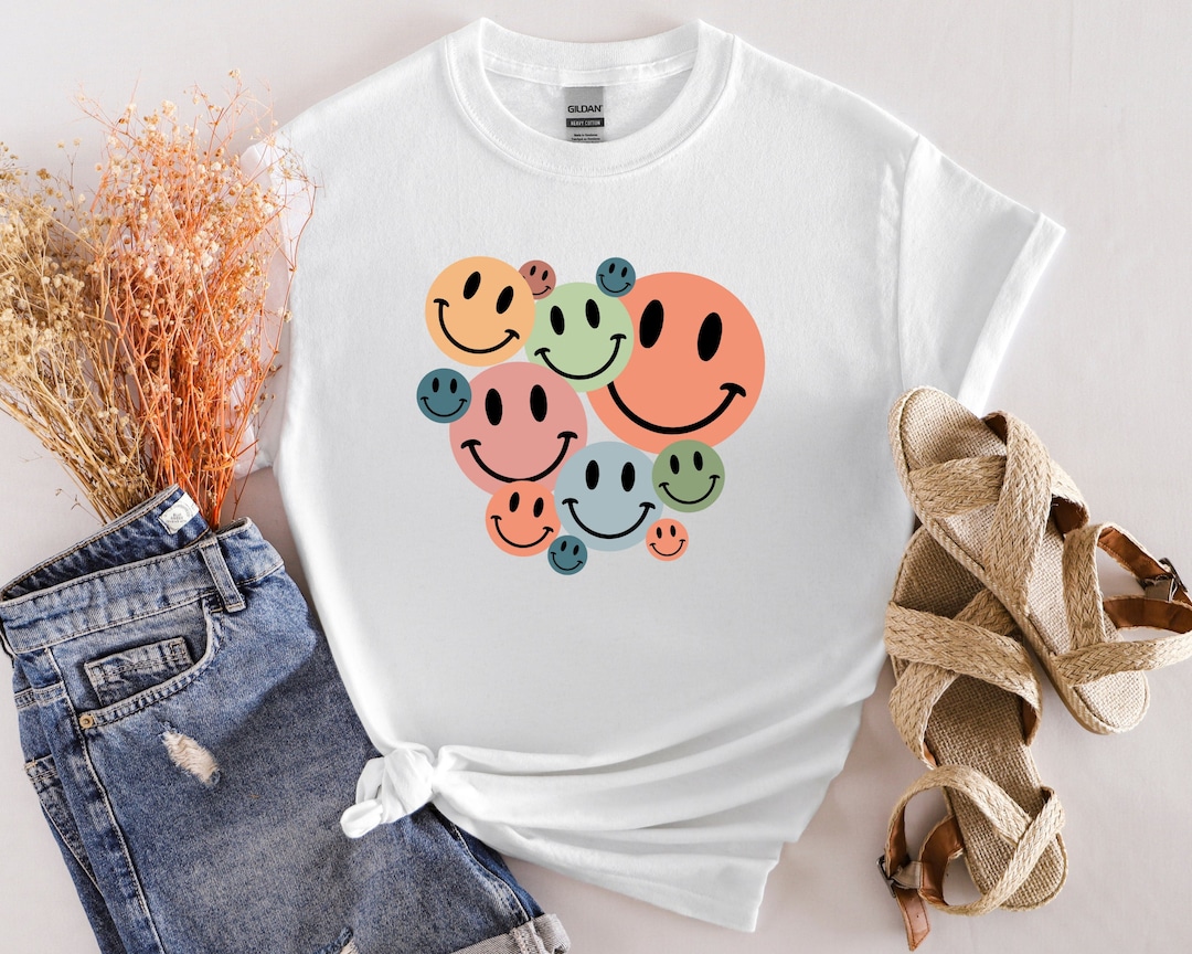 Retro Smiley Faces Shirt, Smile Face T-shirt, Vintage Smiley Face Shirt ...