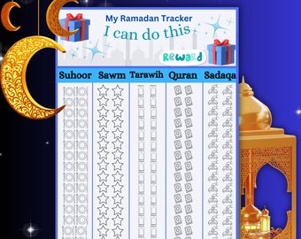Ramadan Tracker, Ramadan Tracker for Girls and Boys Template, Printable ...