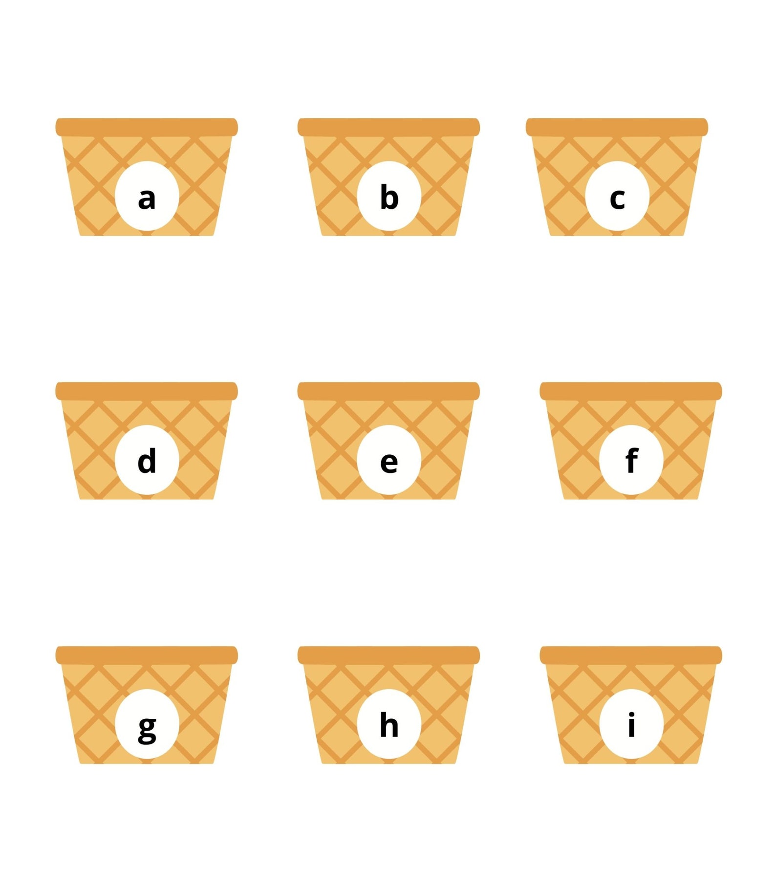 Cupcake Alphabet, Printable Matching Activity, 26 Letters From A-Z ...