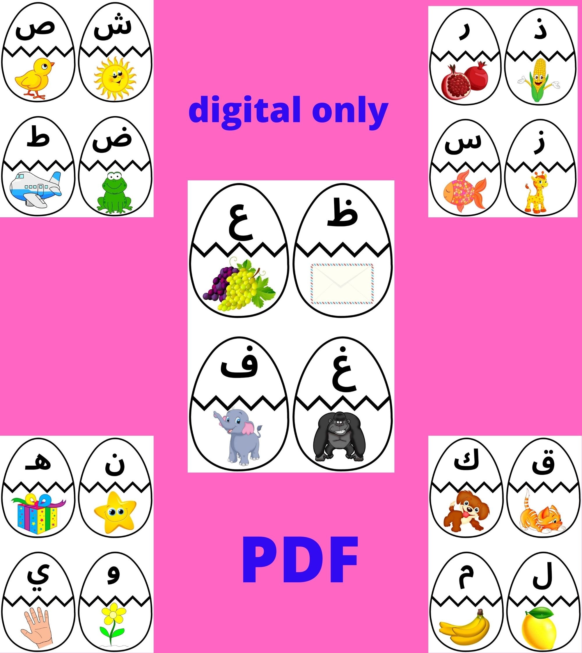 Arabic Alphabet Puzzles 28-letter/ Picture Matching Game - Etsy