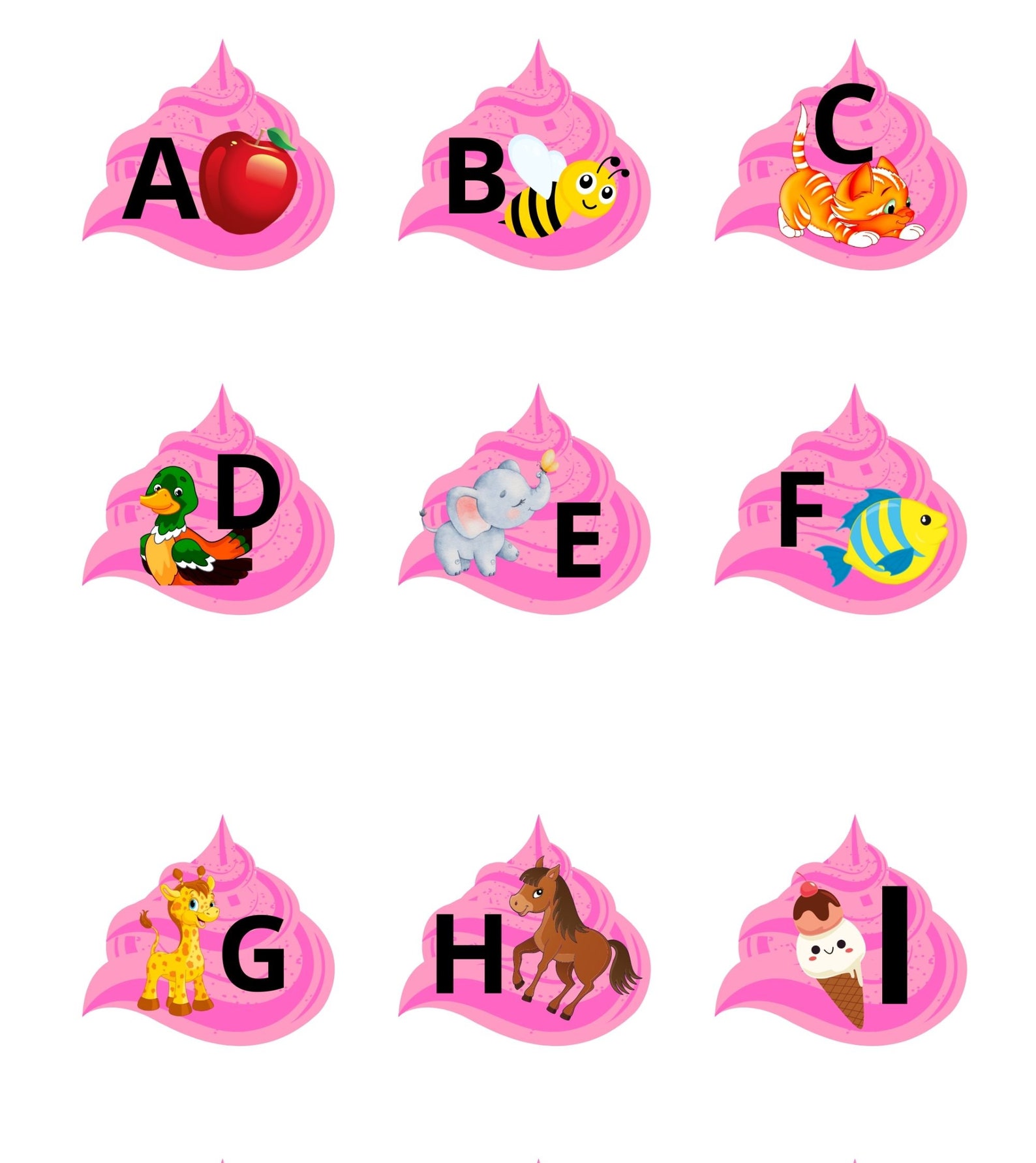 Cupcake Alphabet, Printable Matching Activity, 26 Letters From A-Z ...