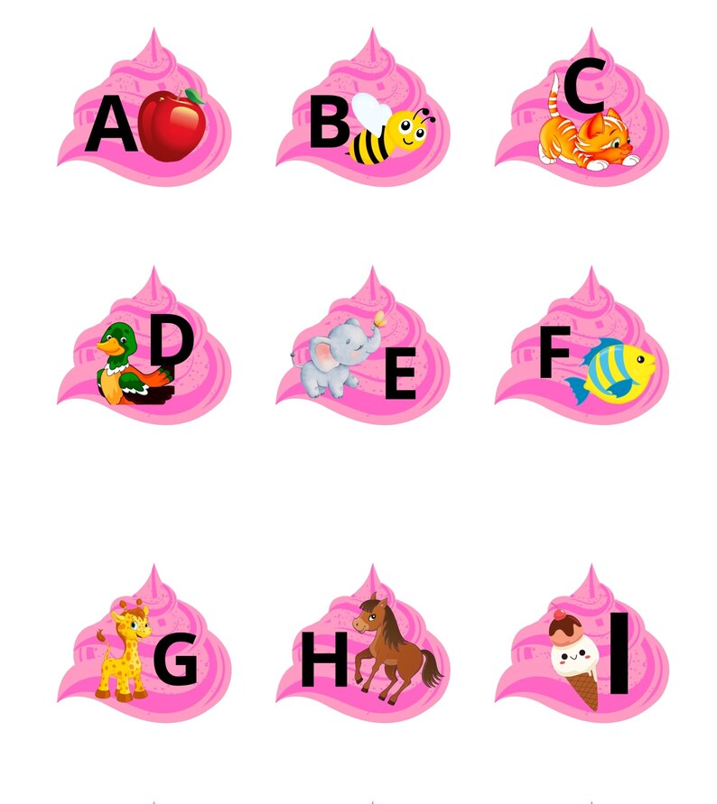 Cupcake Alphabet, Printable Matching Activity, 26 Letters From A-Z ...