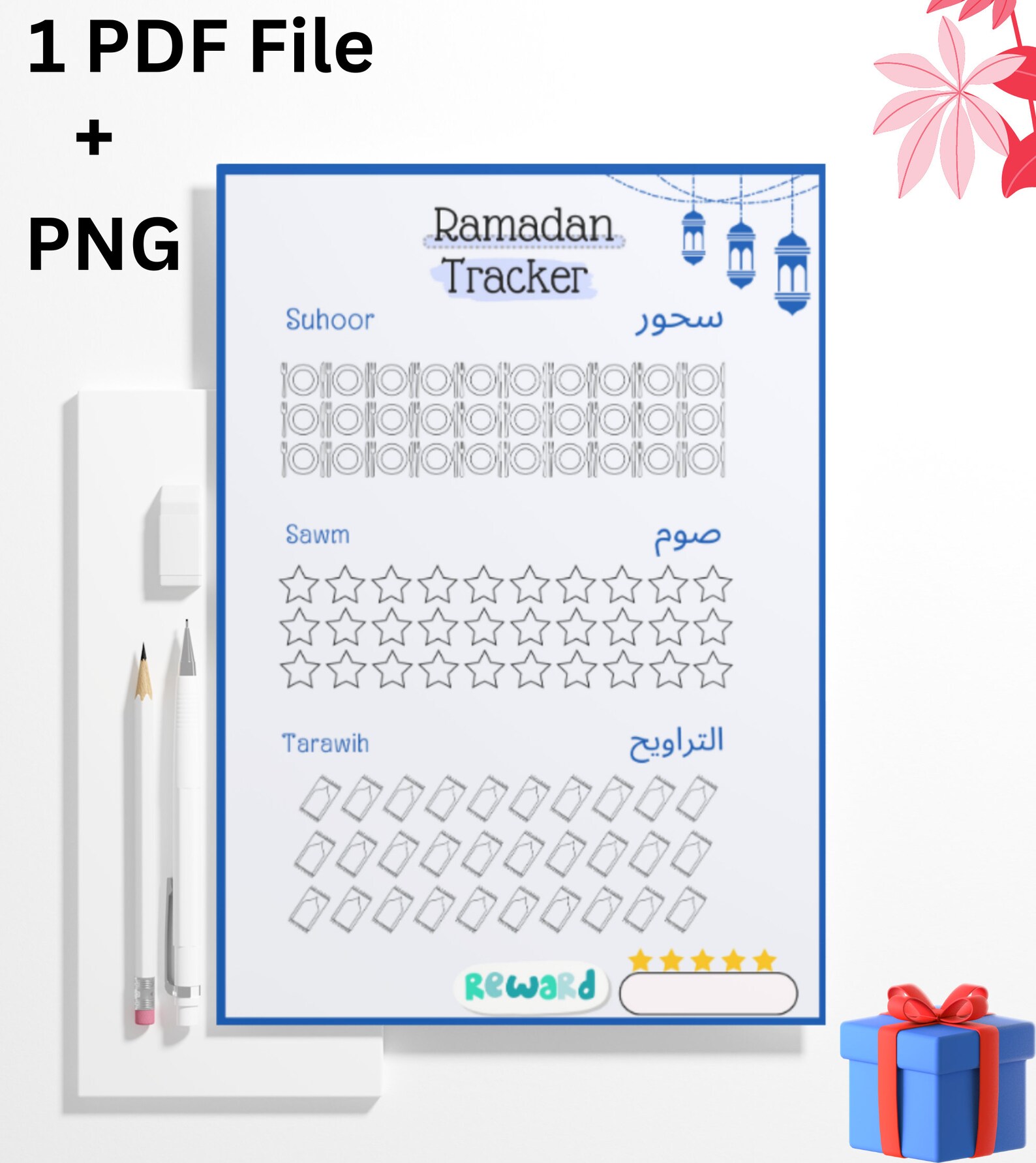 Ramadan Tracker, Ramadan Tracker for Girls and Boys Template, Printable ...