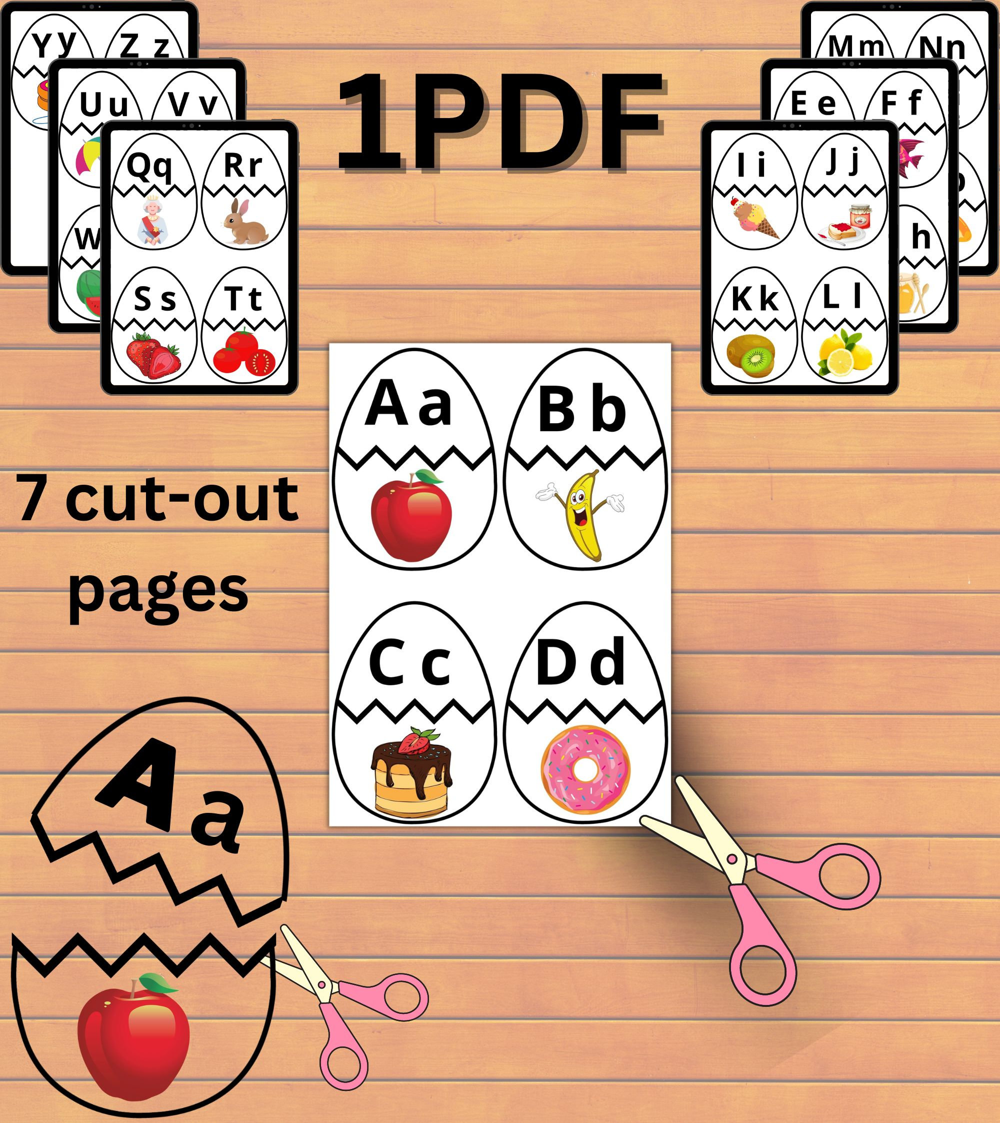Eggs Alphabet Puzzle, 26-letter/ Picture Matching Game - Etsy