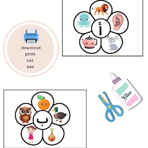 Arabic Beginning Sounds, Arabic Alphabet Flowers, Phonics Activity ...