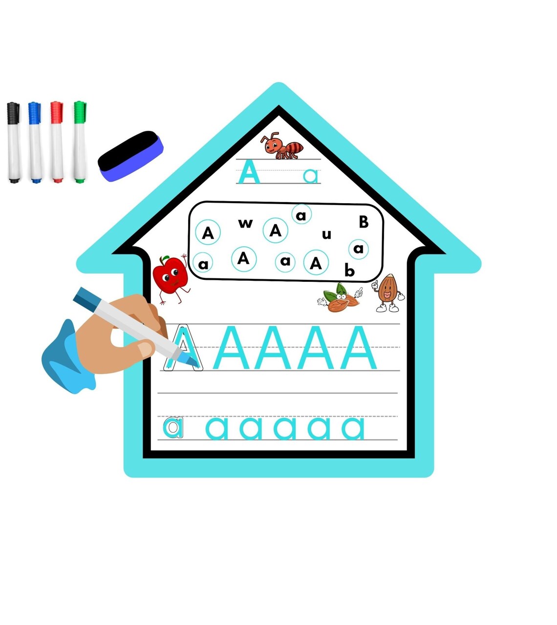 Alphabets House, ABC Letters Practice Booklet, English Alphabet ...