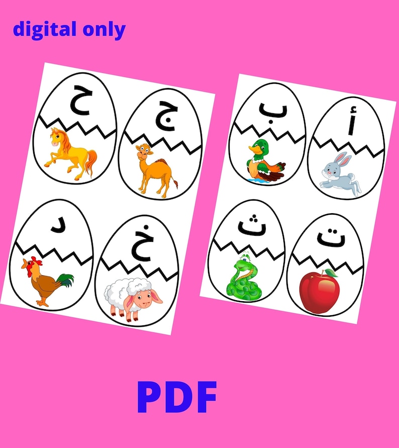 Arabic Alphabet Puzzles 28-letter/ Picture Matching Game - Etsy