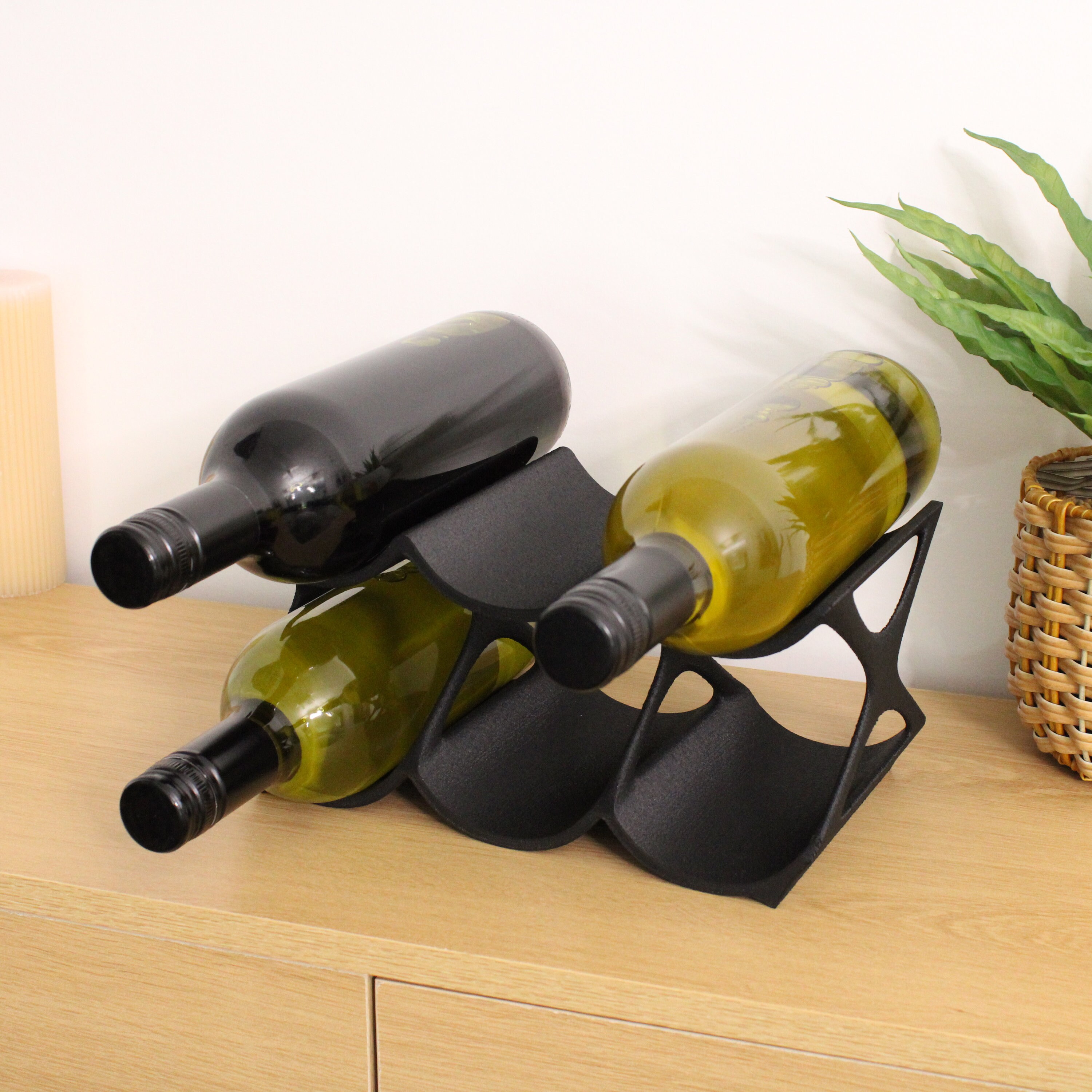 Modern Countertop Wine Rack, Edgy Large Modern Counter 6 Bottle Wine ...