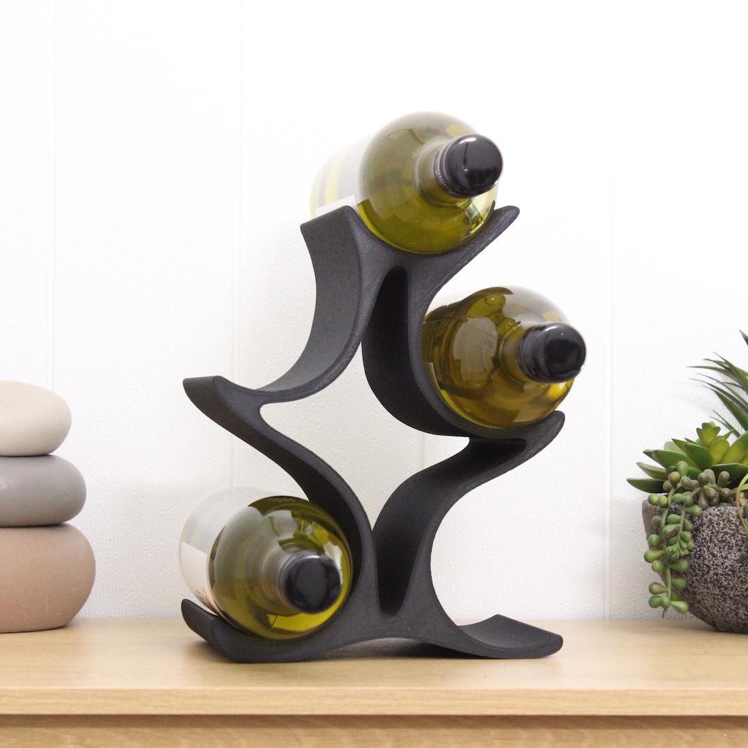 Asymmetrical 5-bottle Wine Rack: Modern Countertop Wine Storage - Etsy