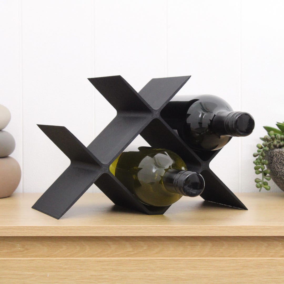Cross Countertop Wine Rack: Modern 4-bottle Vertical Display - Etsy
