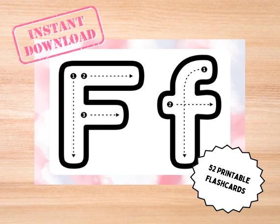 Printable Alphabet Letter Tracing Flash Cards for Kids With Uppercase ...