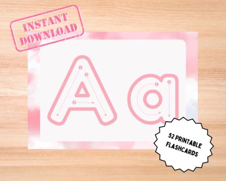 Printable Alphabet Letter Tracing Flash Cards for Kids With Uppercase ...
