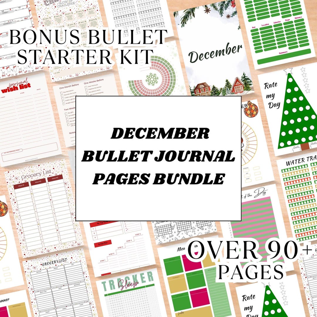 December 2024/2025 Printable Premade Bullet Journal Bundle Color ...