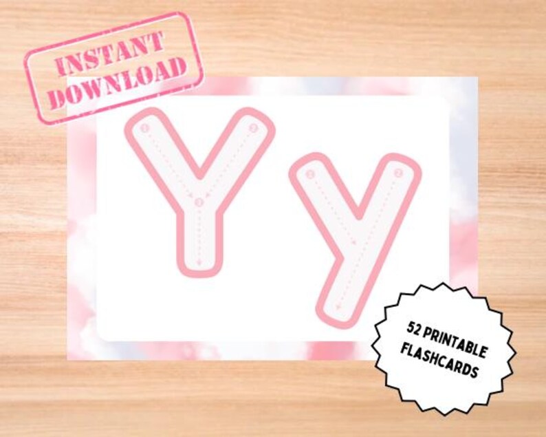 Printable Alphabet Letter Tracing Flash Cards for Kids With Uppercase ...