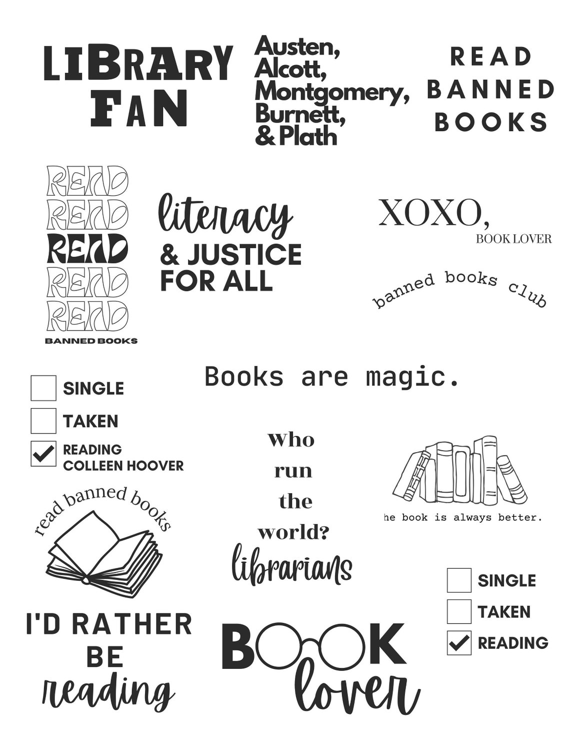 Book Lover SVG Bundle Booktok SVG SVG Bundle Digital - Etsy