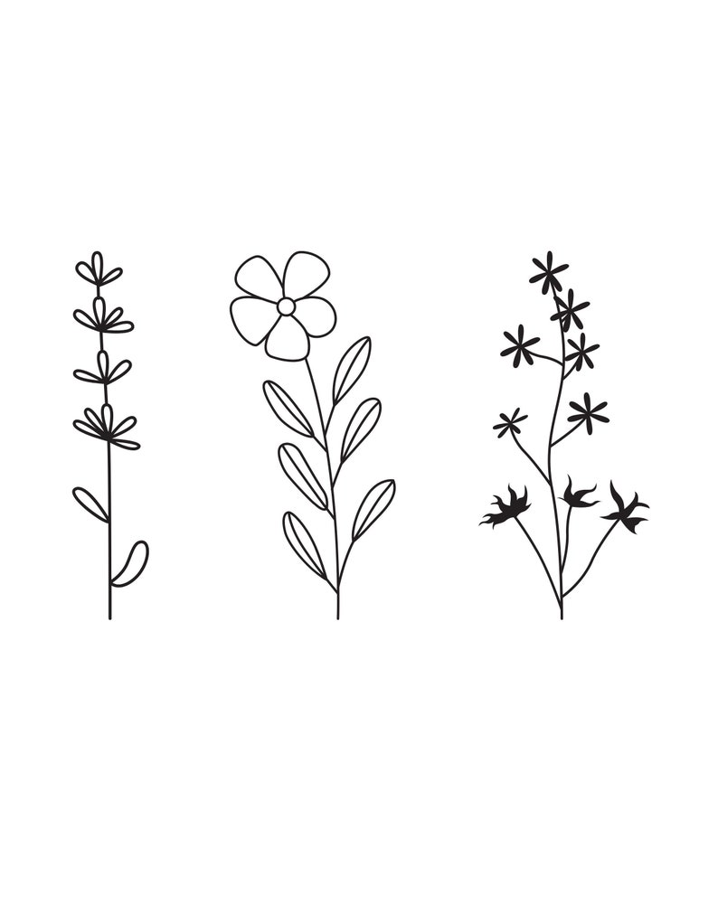 Wildflower SVG Bundle: 4 Dainty Floral Designs (digital Download) - Etsy