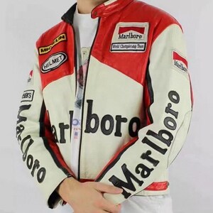 Marlboro Racing Leather Jacket Motorcycle Riding Suit Racing - Etsy