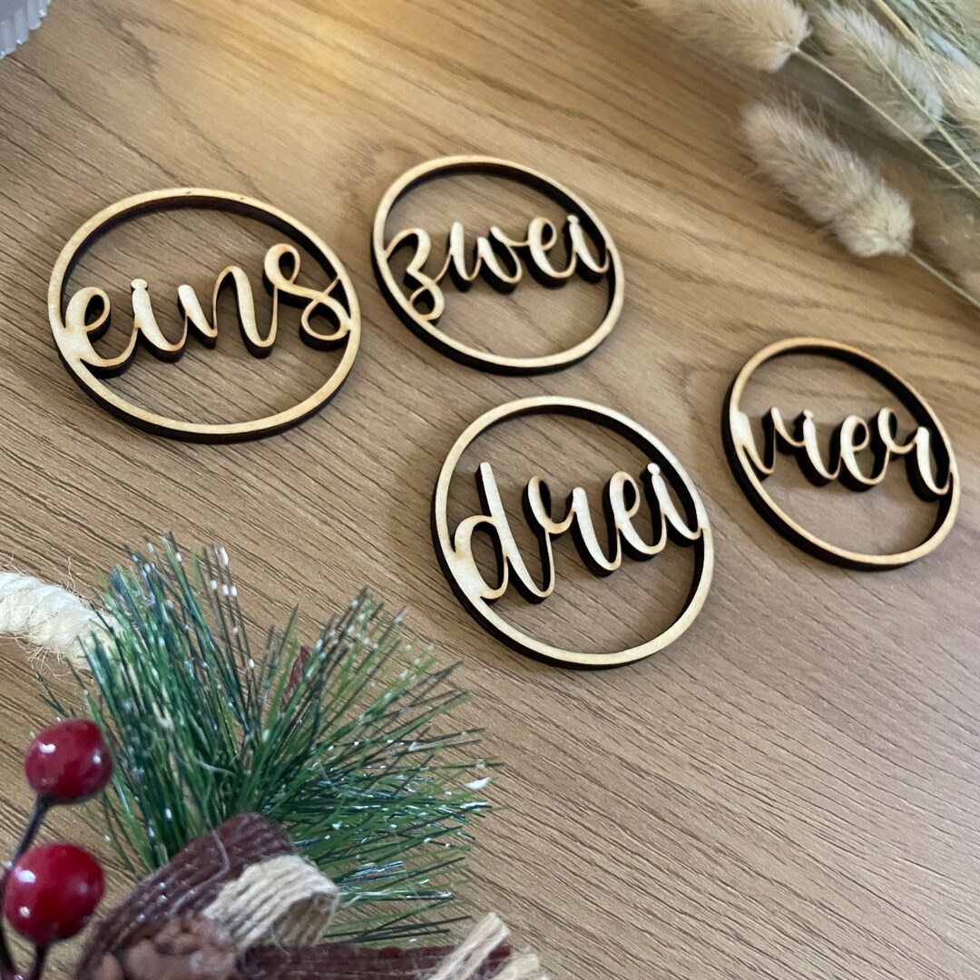 Advent Wreath Wooden Pendant Advent One Two Three Four - Etsy