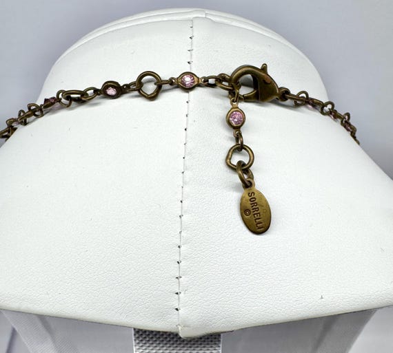SORRELLI Swarovski Crystal Pink Floral Brass Colored … - Gem