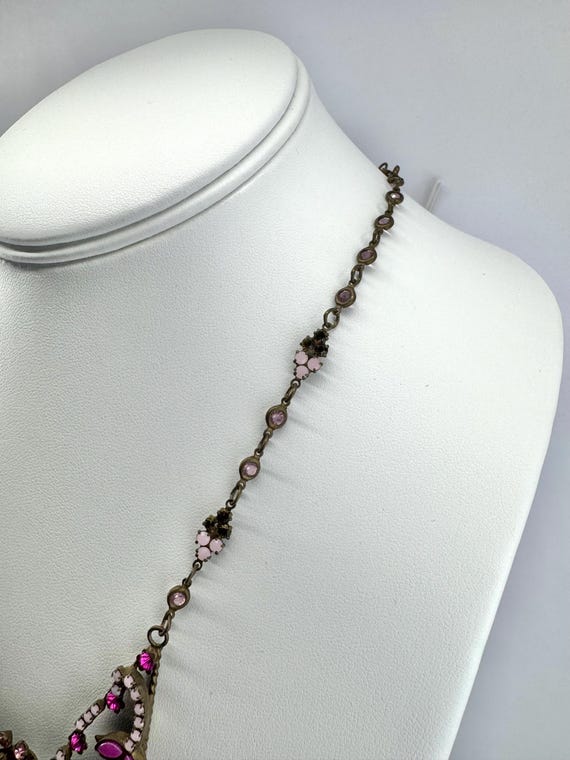 SORRELLI Swarovski Crystal Pink Floral Brass Colored … - Gem