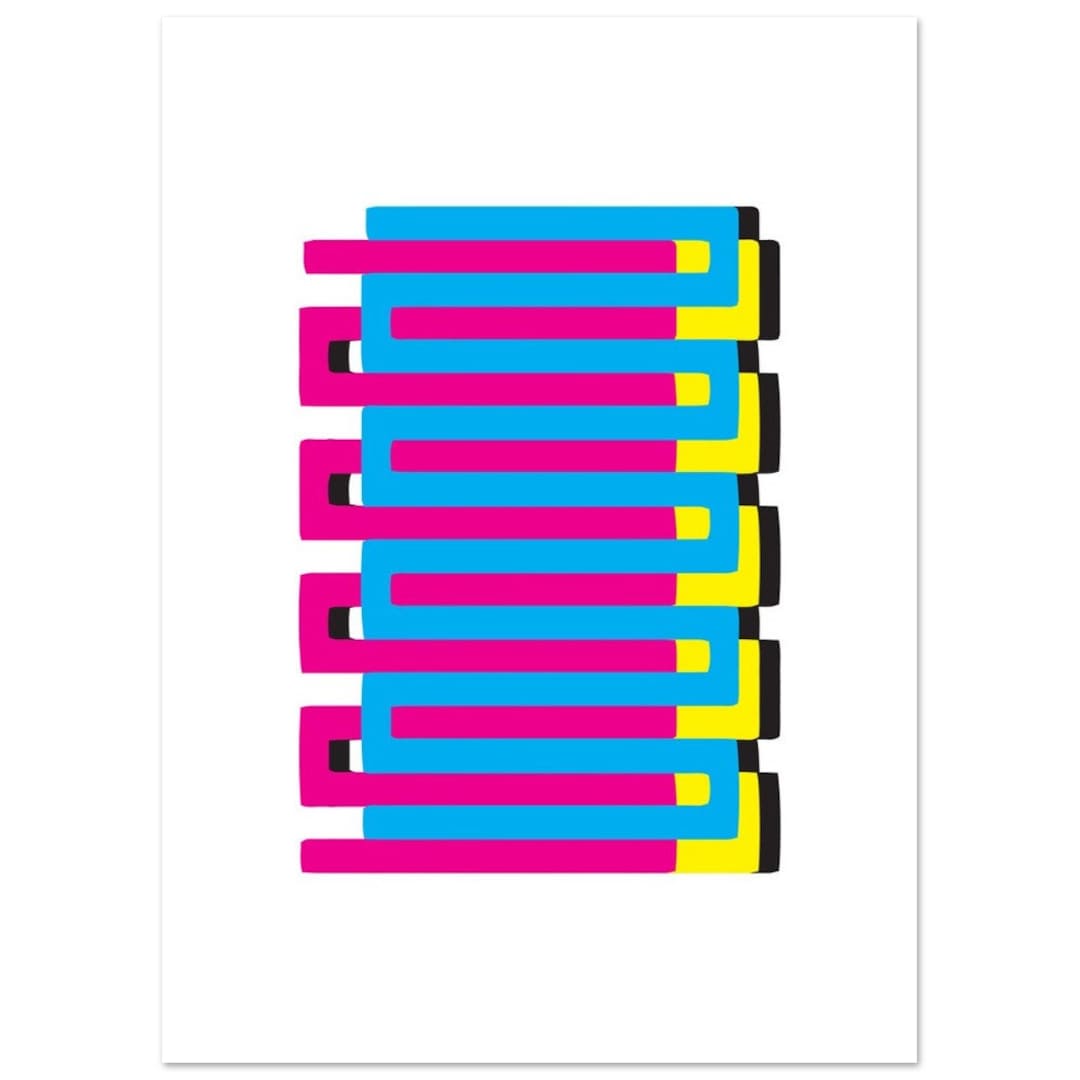 CMYK Coil Graphic Design | Professionally Printed Poster | Maximalist ...