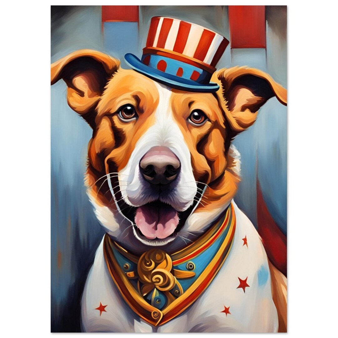 Happy and Smiling Circus Dog Professionally Printed Poster Maximalist ...