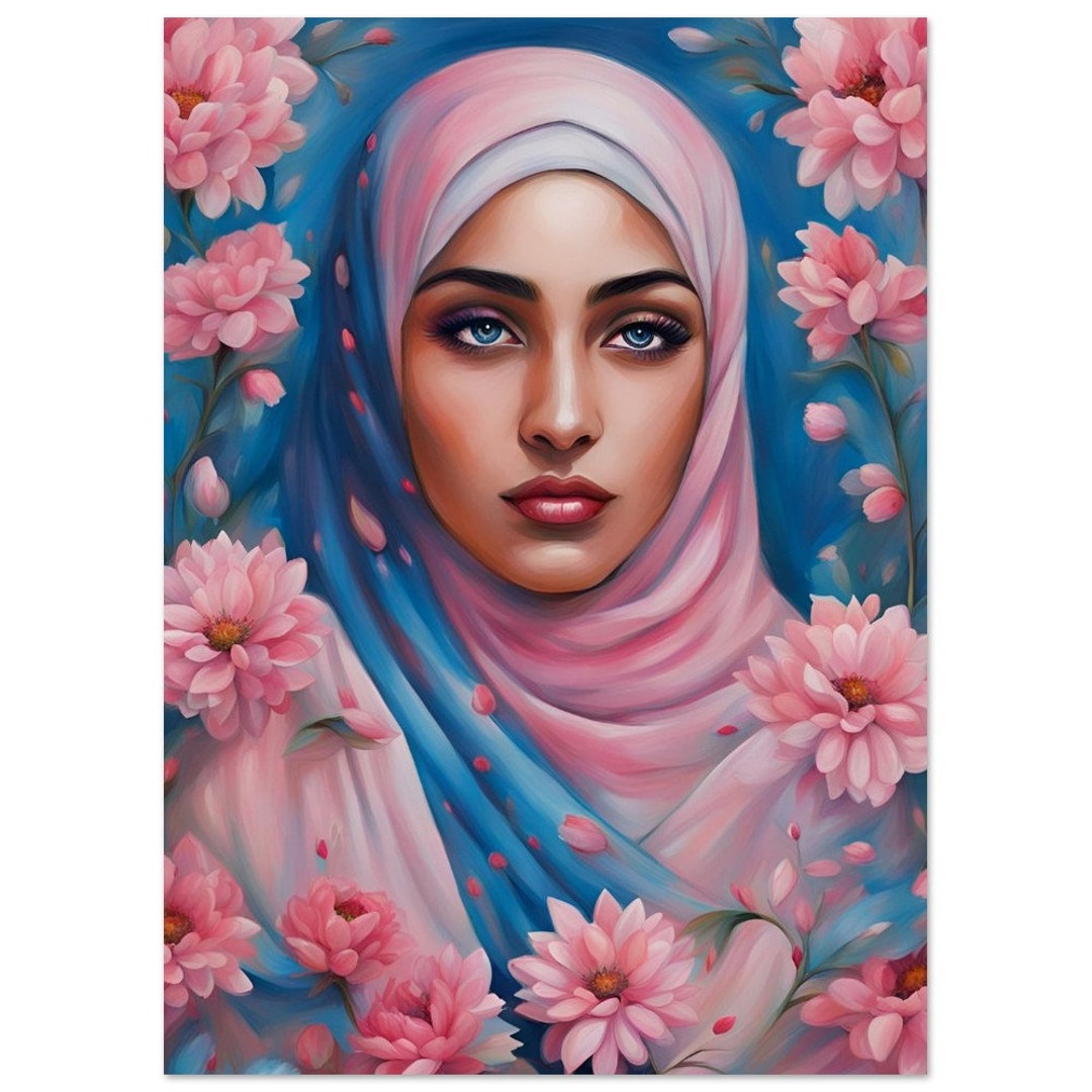 Amani, Beautiful Woman With Pink Flowers | Professionally Printed ...