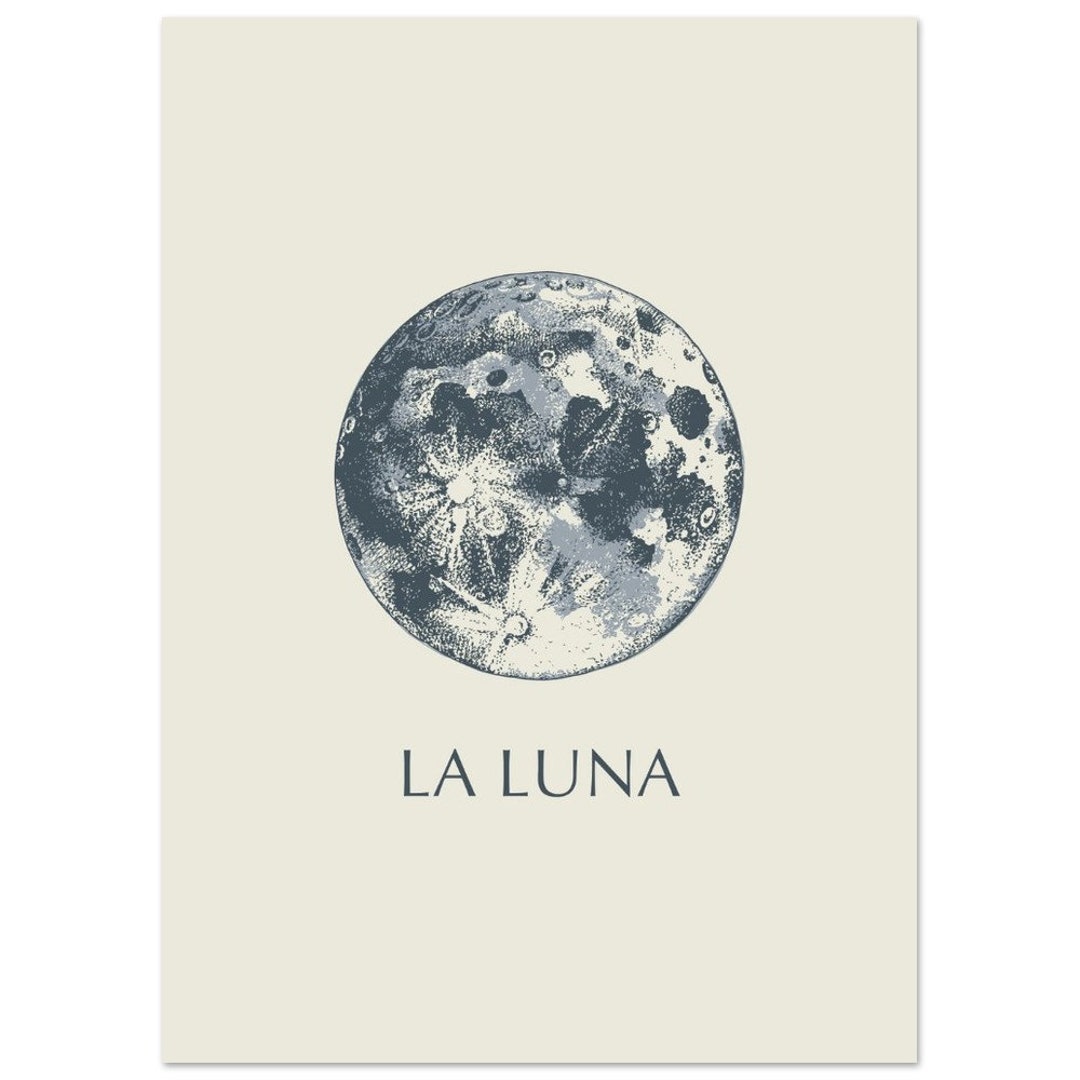 La Luna the Moon Simple Graphic Poster | Professionally Printed Poster ...
