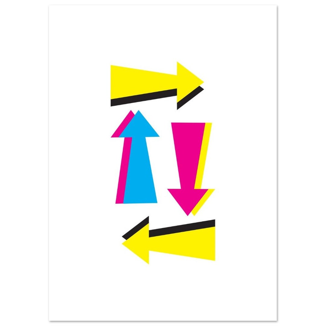 CMYK Crazy Arrows Graphic Design Professionally Printed Poster ...